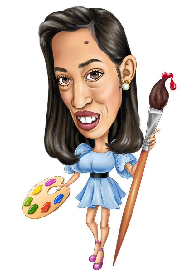 Hoved og skuldre Maler Kunstner Karikatur Tegning fra fotos