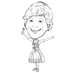 Full Body High Exaggerated Outline Caricature