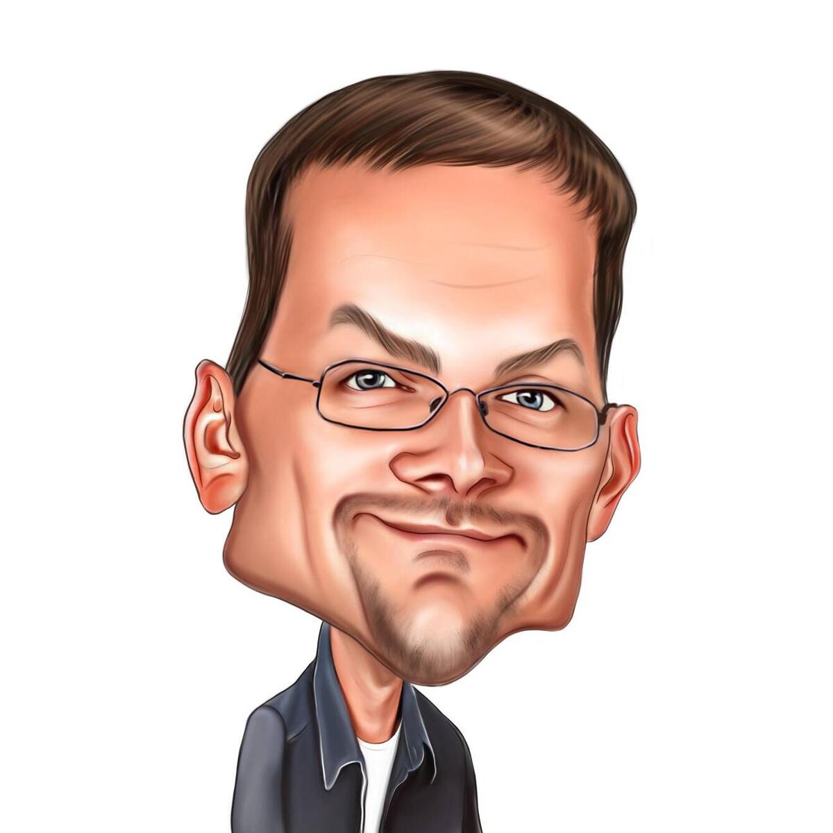 Caricature of Person in High Exaggeration Style from Your Photos