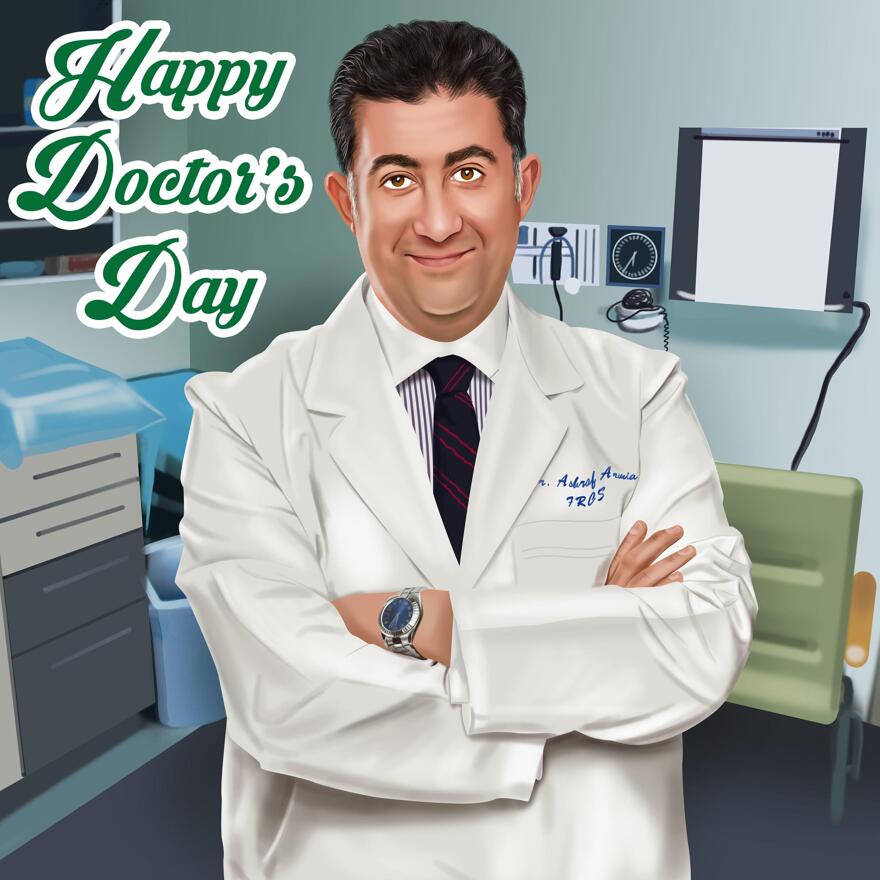 Doctor Caricature Hand-Drawn from Photos