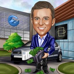 Rich Boss with Bags of Money