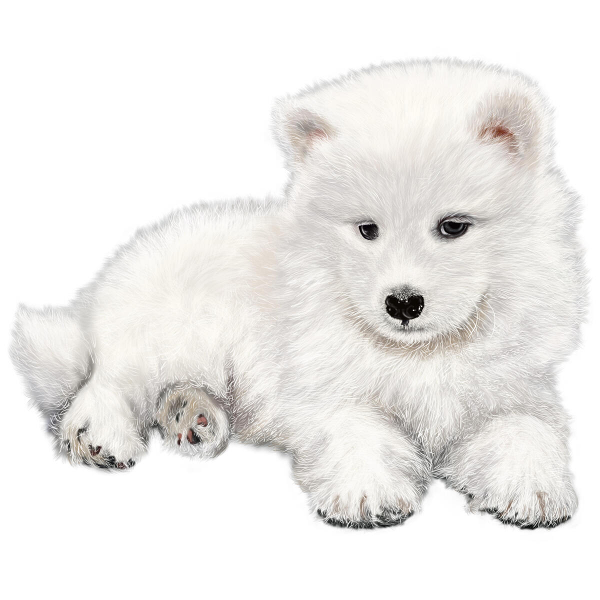 Digital Cartoon Drawing Dog