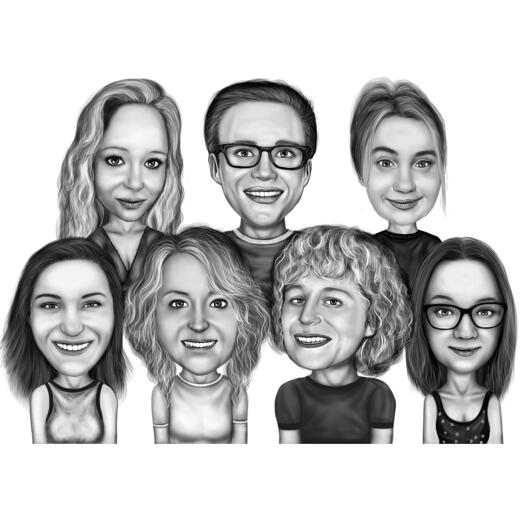 Examples of cartoons and portraits in all styles: pick your fav one