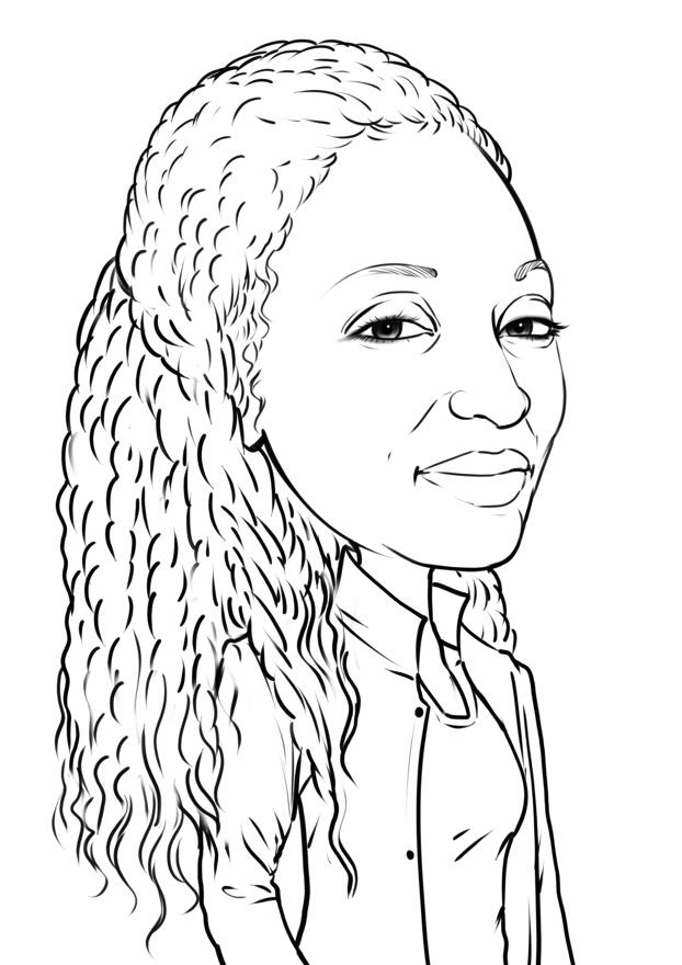 Black and White Caricature: Outline Style