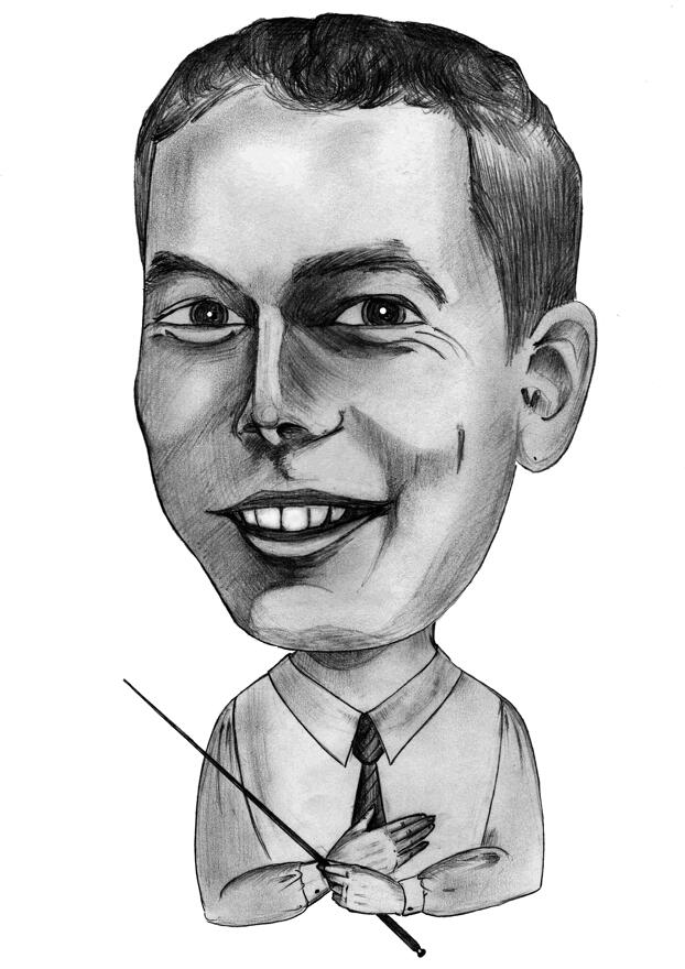 Lærer sort/hvid tegning