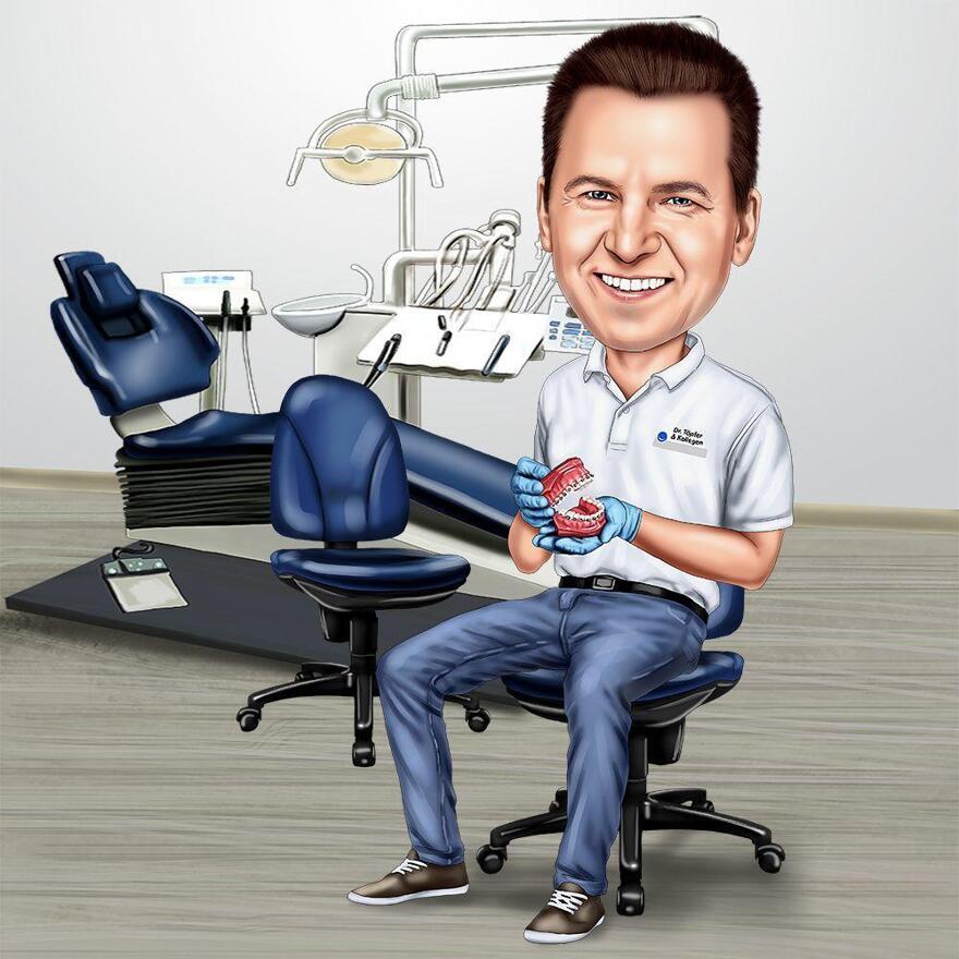 Dentist Cartoon from Photos for Dental Gift