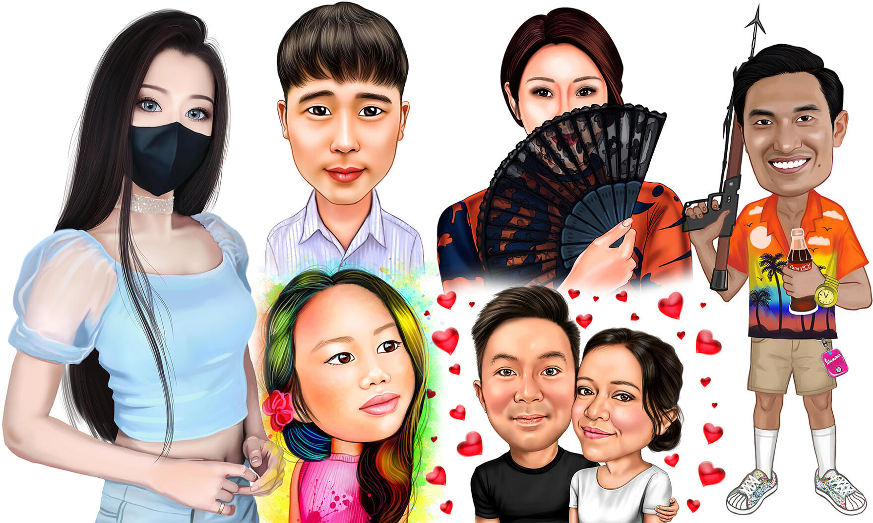 caricatura japonesa dibujado a mano de fotos