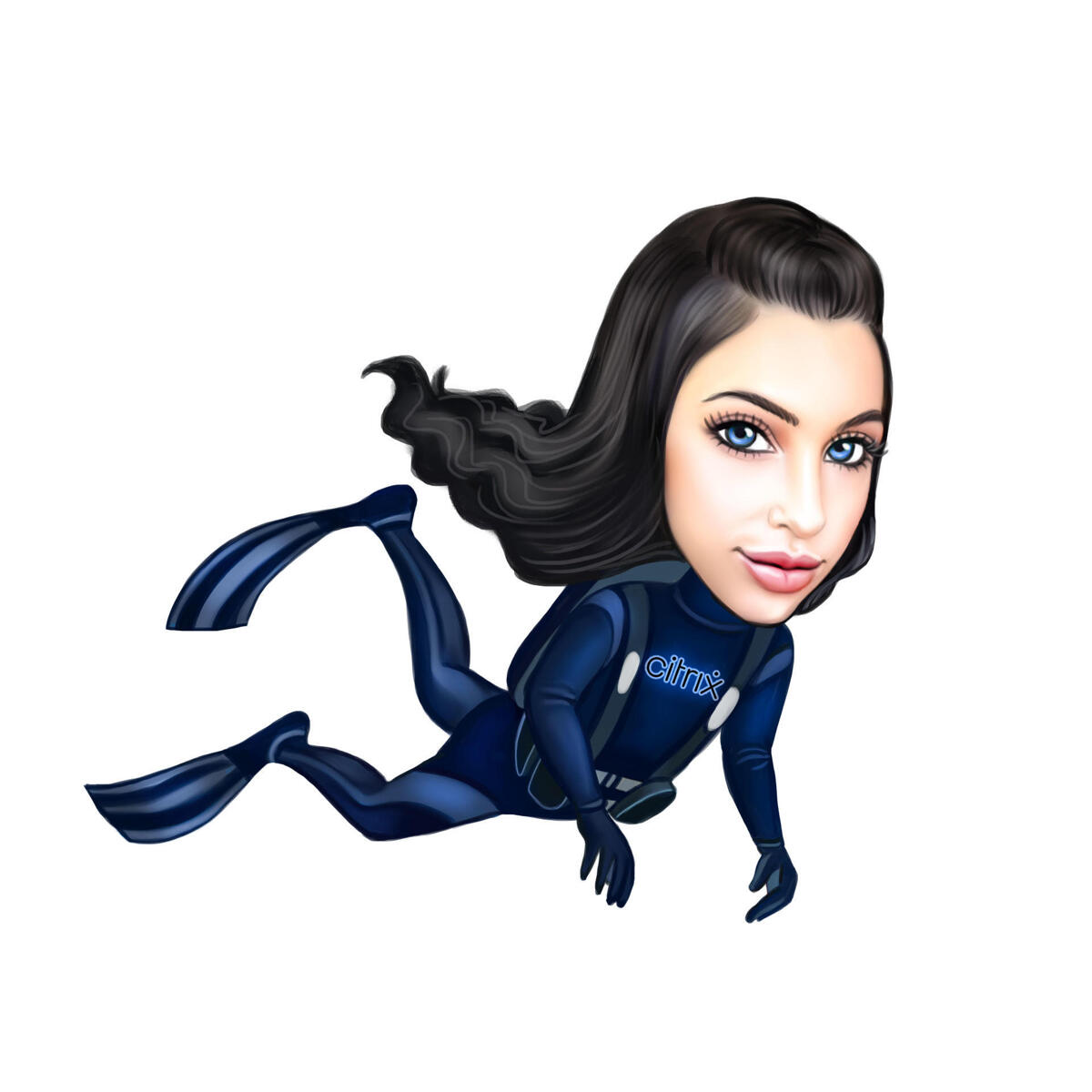 Custom Scuba Diving Caricature Gift