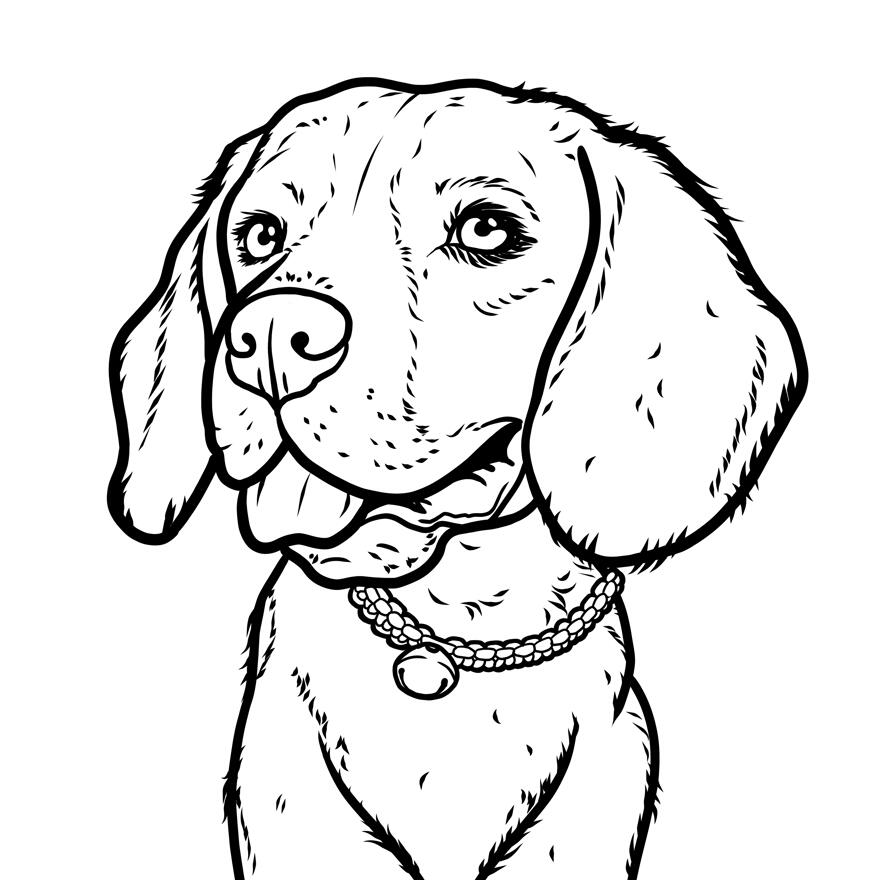 Outline Dog - Hand-Drawn from Your Photos. Online painting store here.🛍