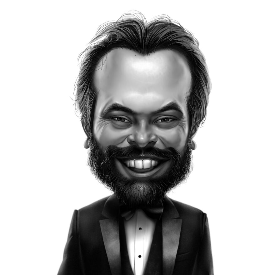Leuke zwart-witte tekening van beroemdheden🤵🖼️ ️. Probeer het vandaag nog!