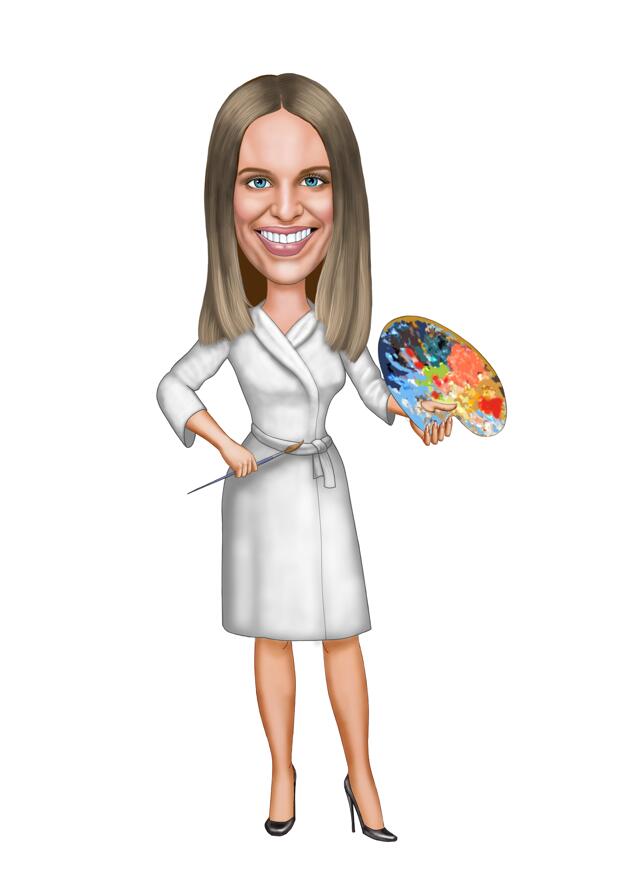 Hoved og skuldre Maler Kunstner Karikatur Tegning fra fotos