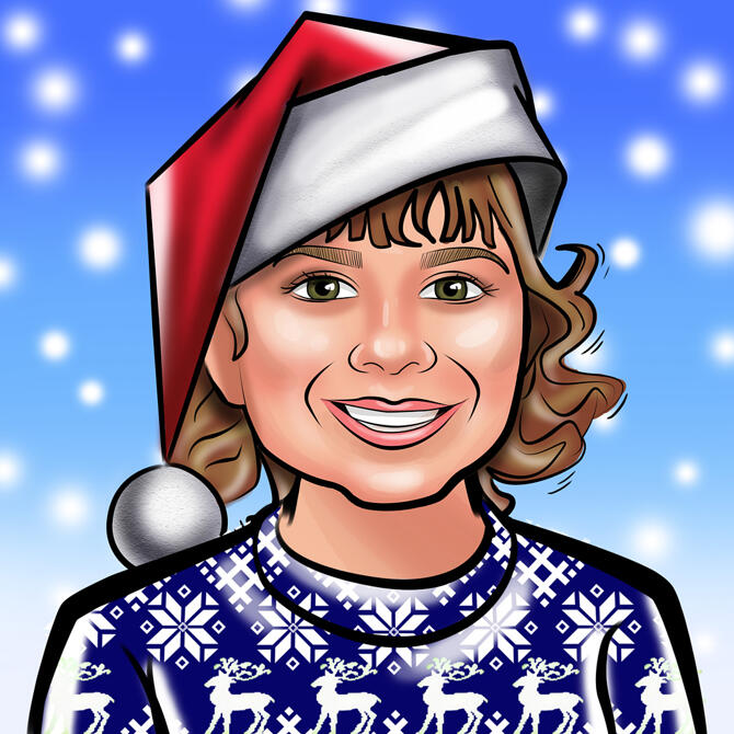 Christmas Caricatures Hand-Drawn from Photos