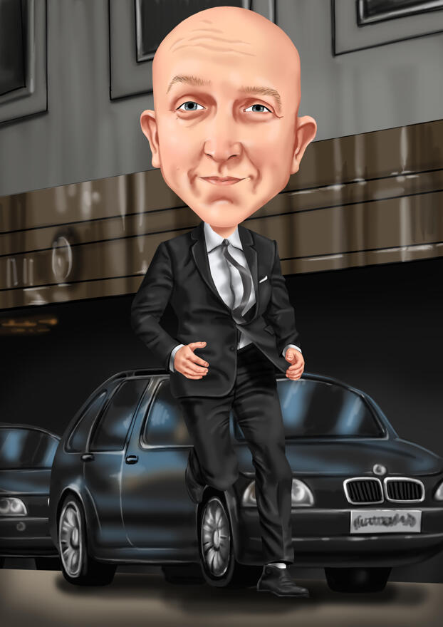 Full Body Cartoon from Photos with Custom Background