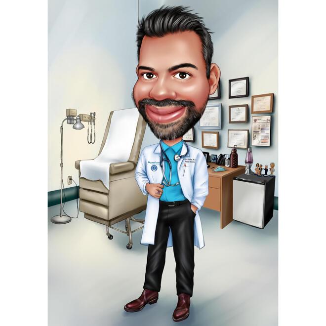 Doctor Caricature Hand-Drawn from Photos