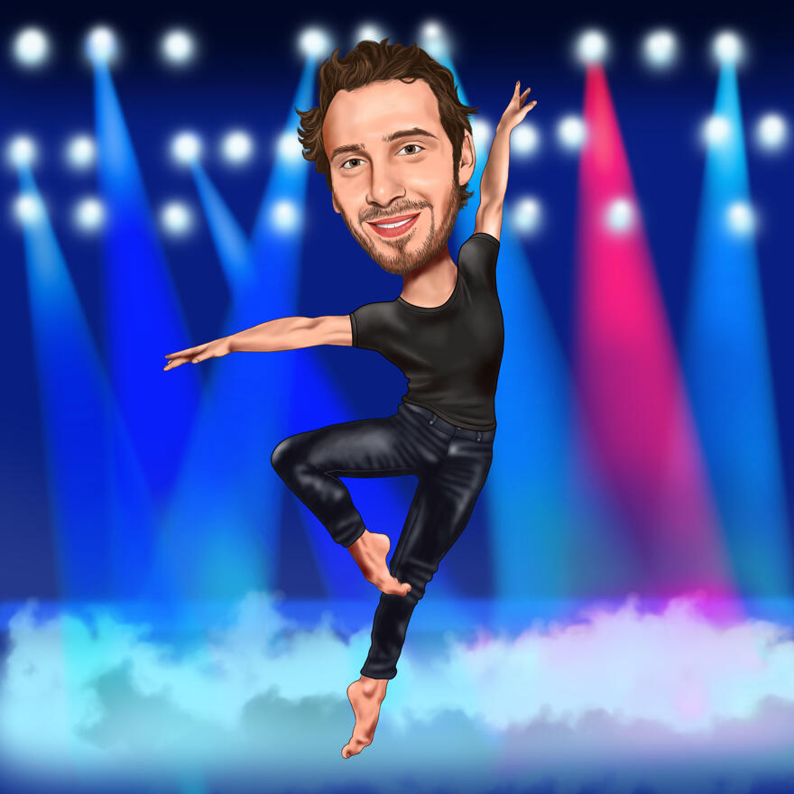 Music Lover Dancer Caricature from Your Photos