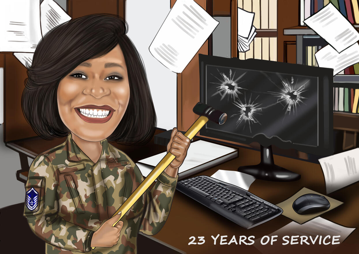 Female Army Officer Cartoon