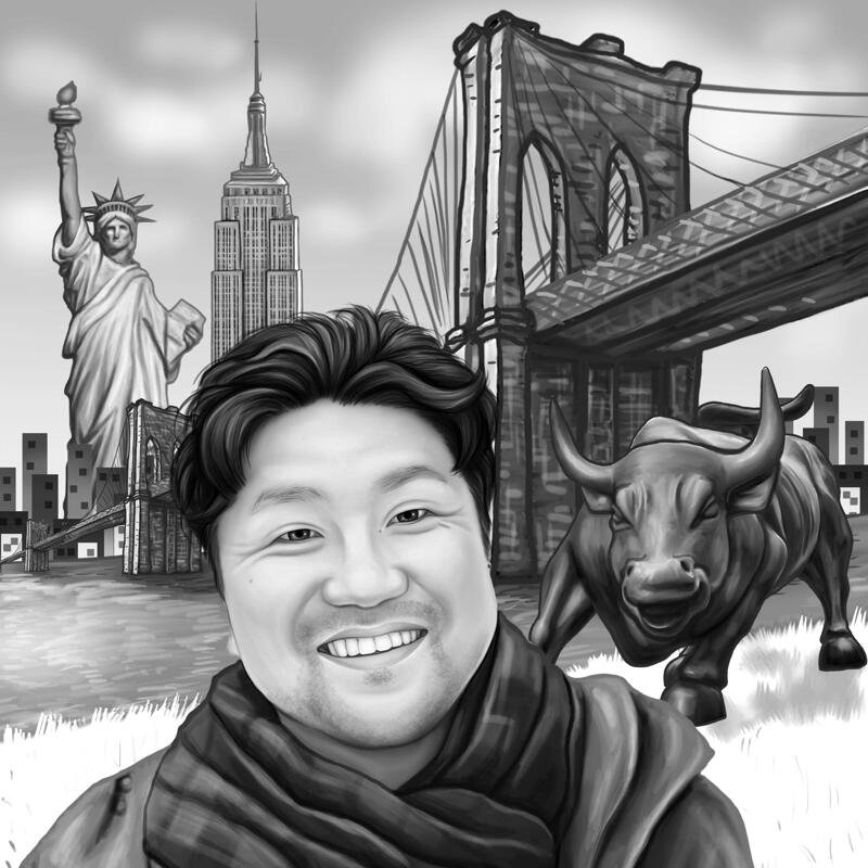 Resekarikatyr: Digital tecknad bild