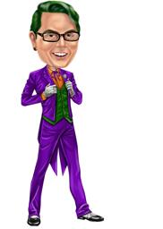 Dessin créatif de caricature de Joker complet du corps