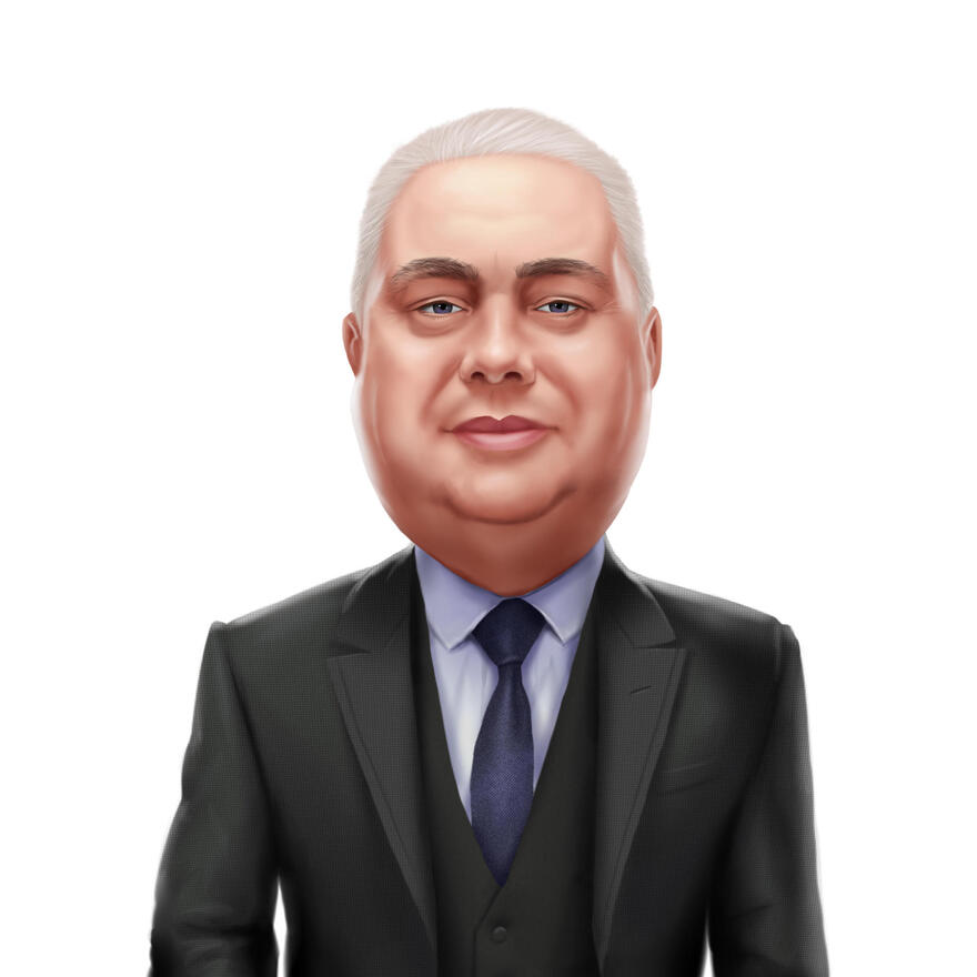 Business Man Cartoon Drawing for Boss Day