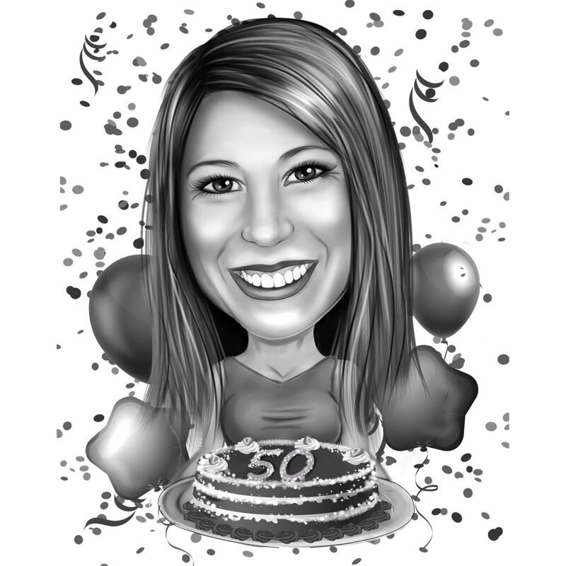 50 Anniversary Cartoon Drawing from Photos