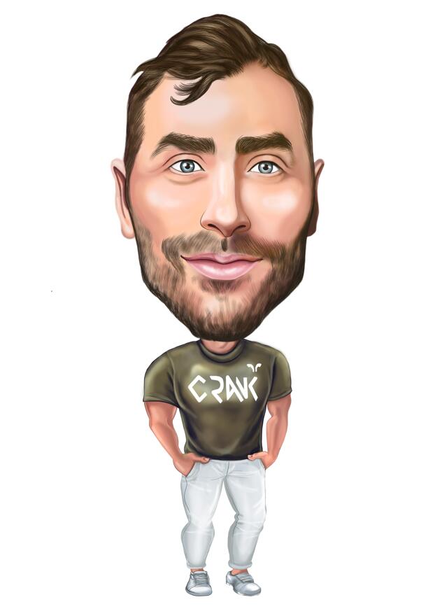 Personal Full Body Caricature in Color Style from Photo