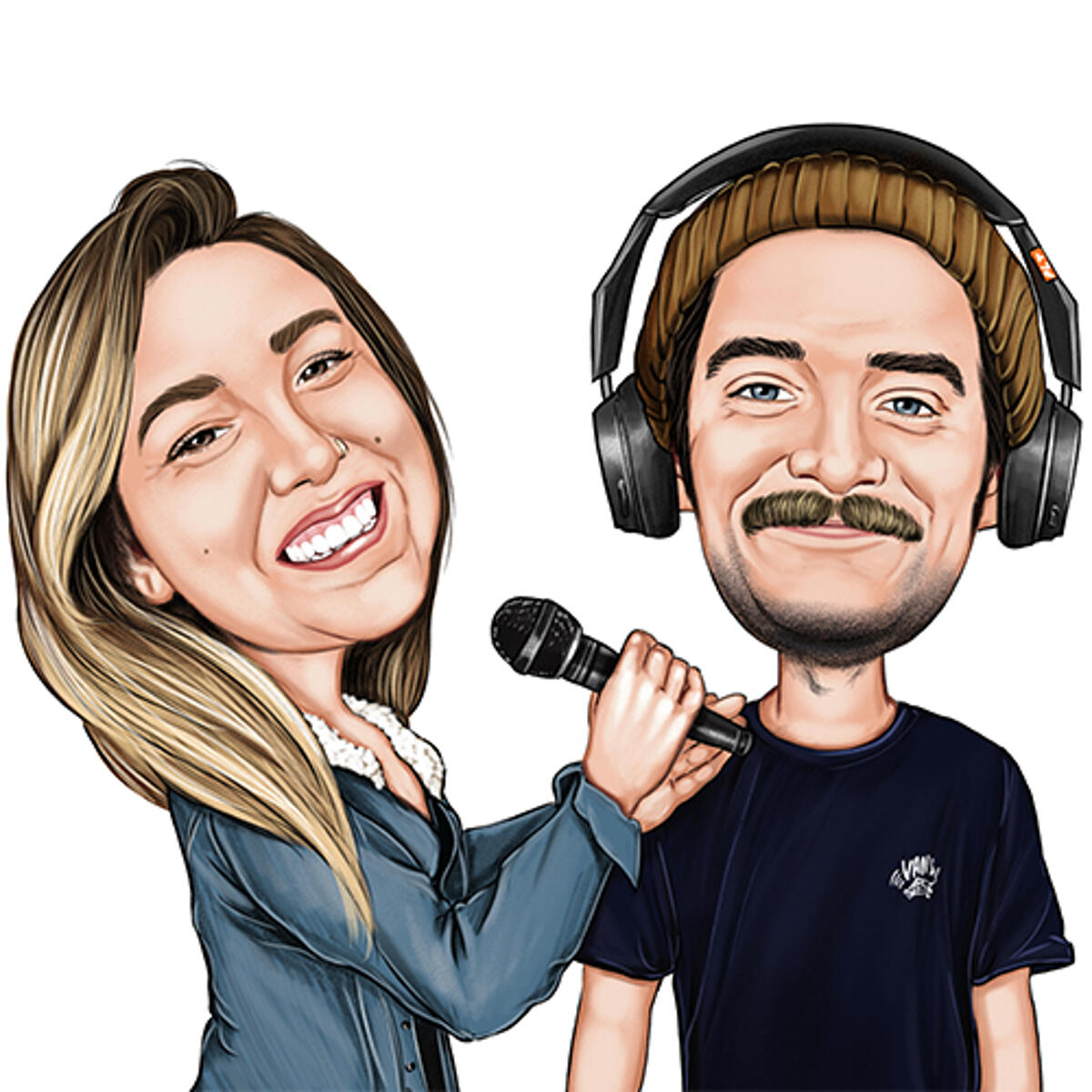 Charming Drawing of a Comedy Couple - Perfect for Laughter Enthusiasts🎭 ...