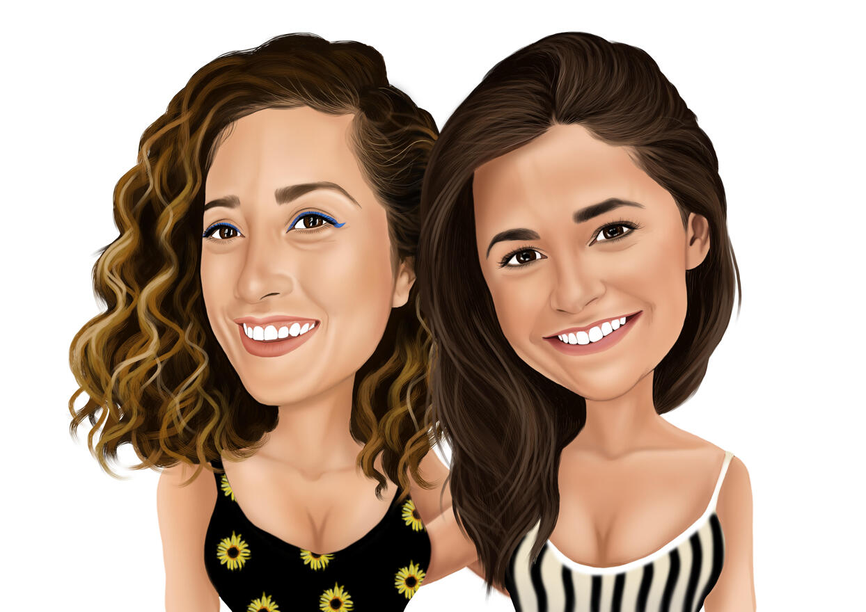 2 Persons Cartoon Drawing