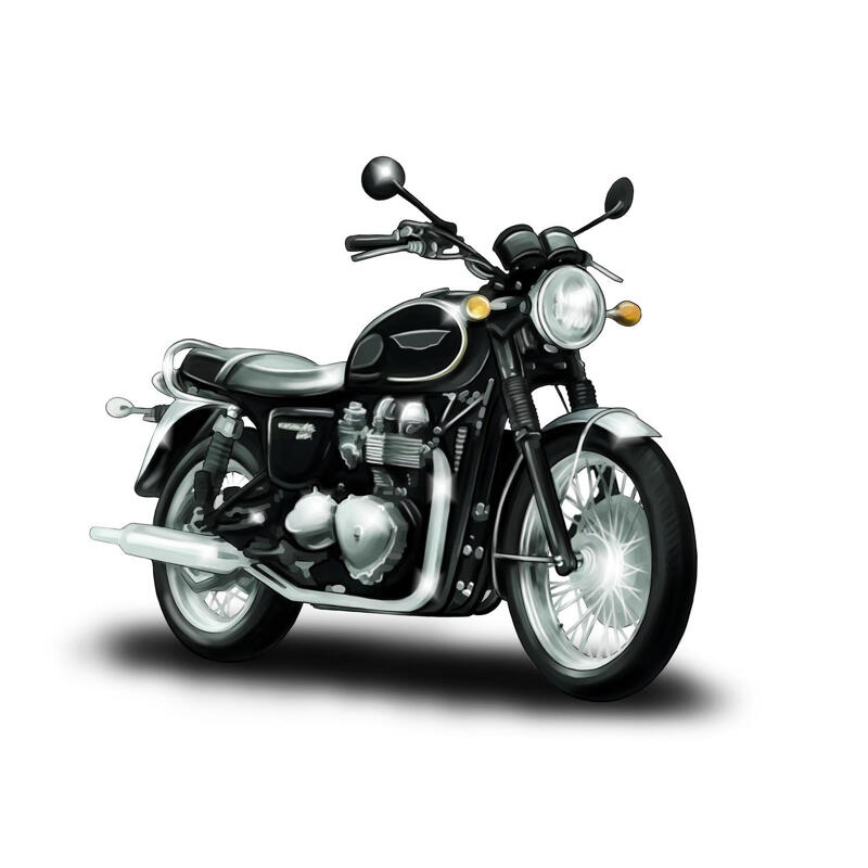 Custom Motorcycle Cartoon Drawing