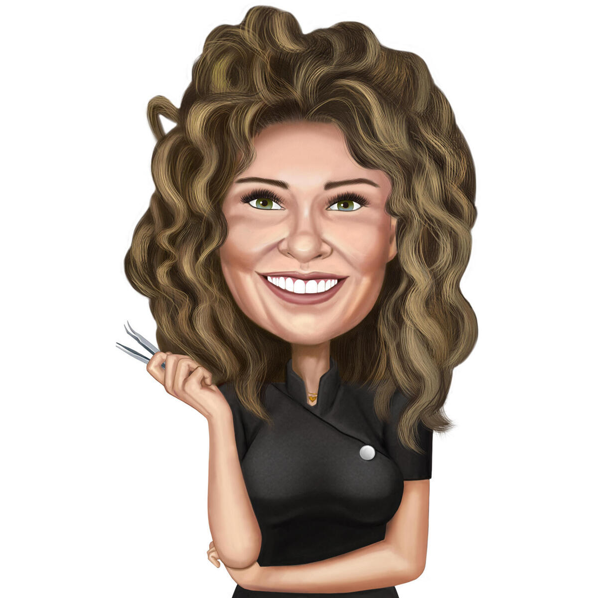 Dibujo de logotipo de caricatura de experto en belleza