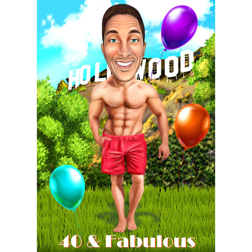 40 & Fabulous Custom Birthday Caricature Portrait