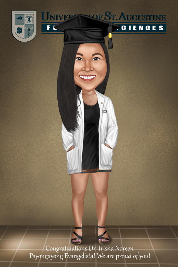 Full Body Caricature with One Color Background