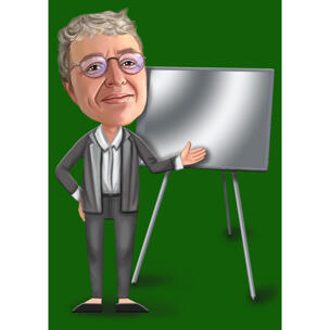 Professor in Classroom Cartoon from Photos