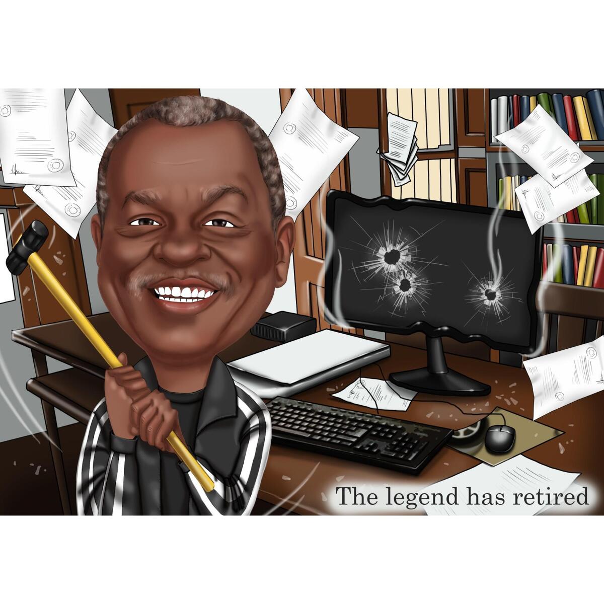 Legend Has Retired - Custom Retirement Caricature Gifts