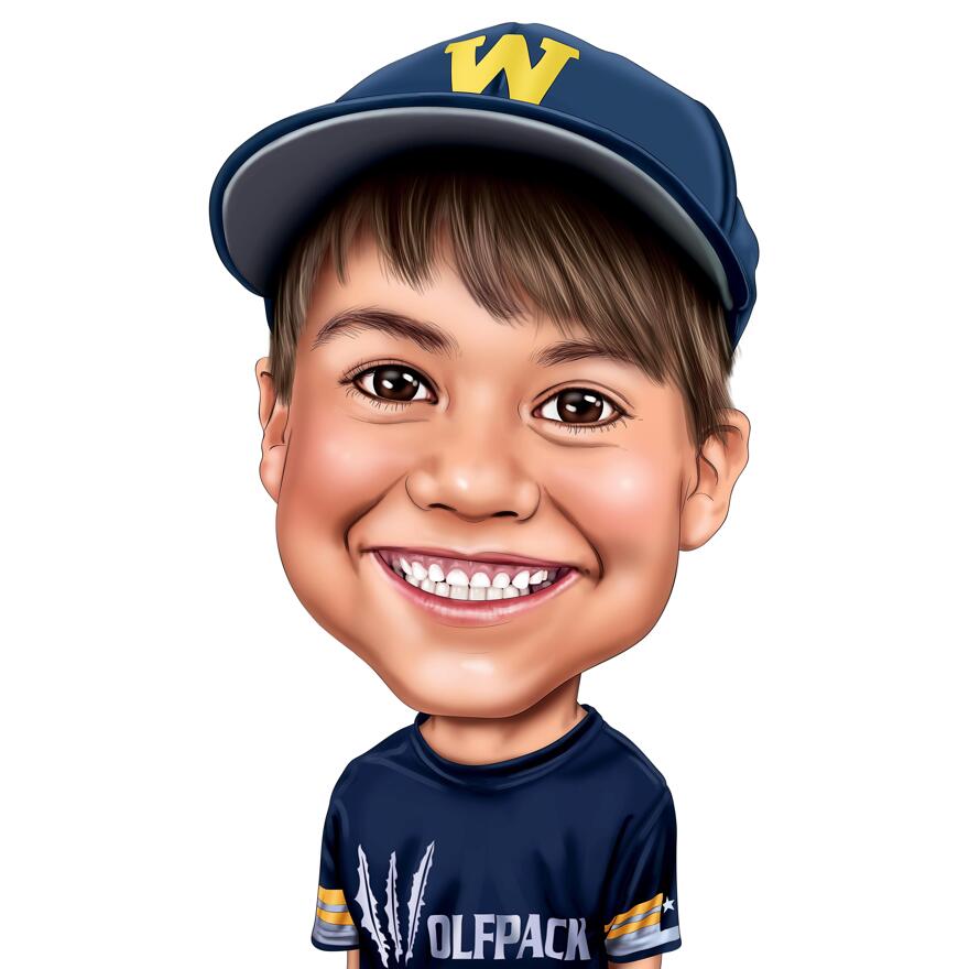 Caricatura de niño sonriente
