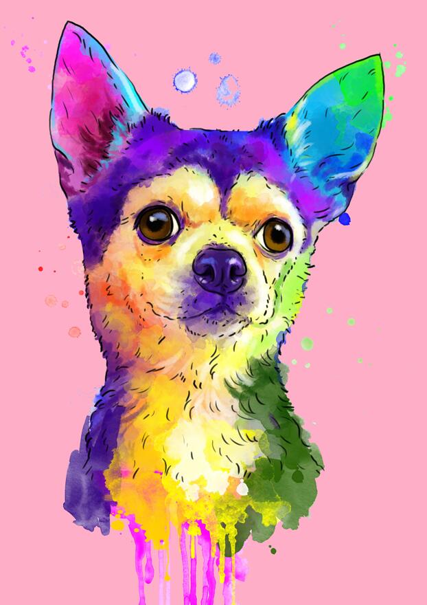 Watercolor Chihuahua Portrait