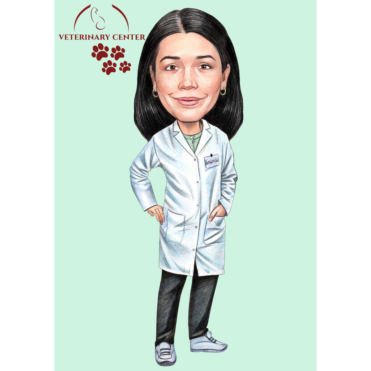 Full Body Vet Caricature