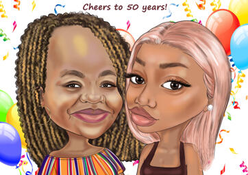 Friends Birthday Cartoon Drawing