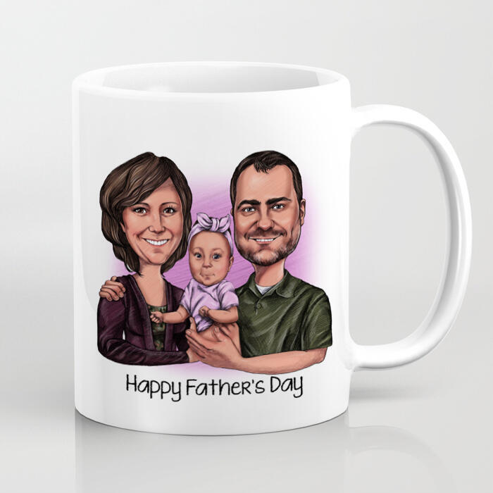 Familien-Cartoon-Becher