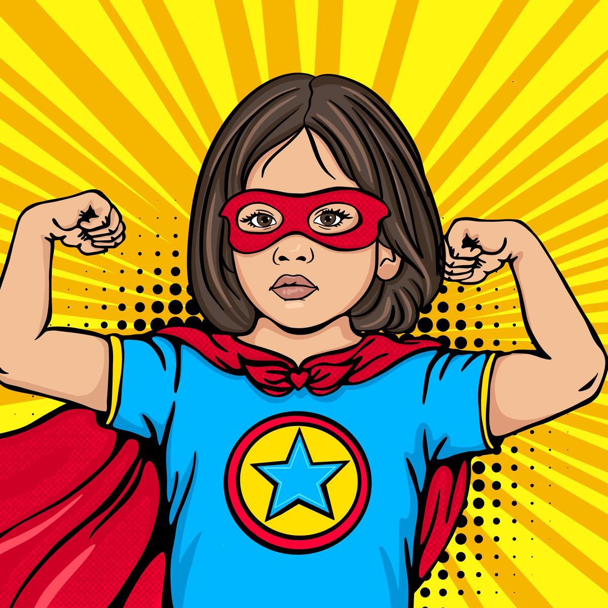 Pop Art Superhero Kid Cartoon