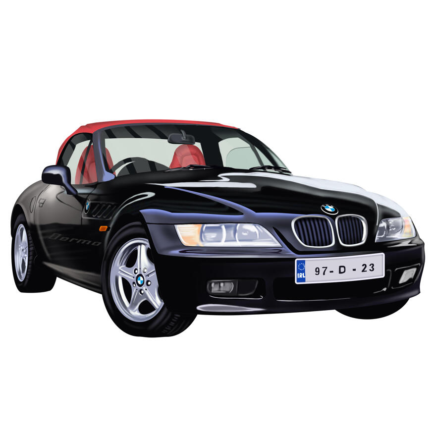 Caricatura de carro a partir de fotos em estilo digital