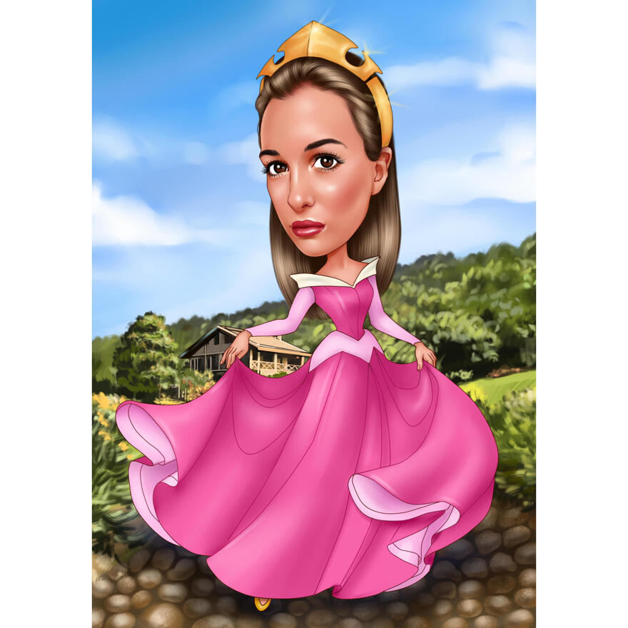 Custom Colorful Princess Caricature