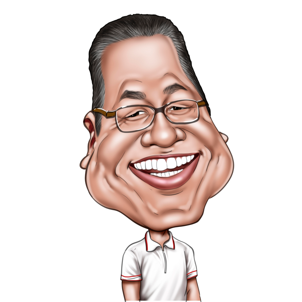 Grappige karikatuur hoofdtekening