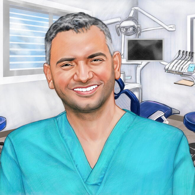 Doctor Caricature Hand-Drawn from Photos