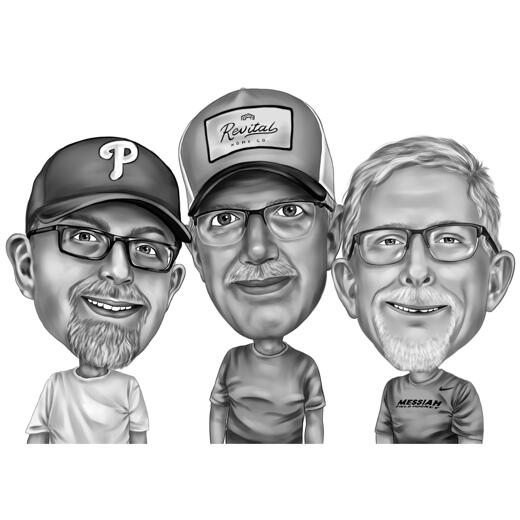 Examples of cartoons and portraits in all styles: pick your fav one