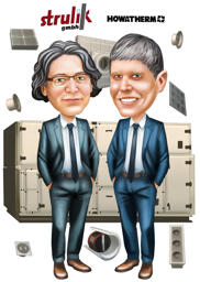 Two Business Owners Cartoon for Company Logo