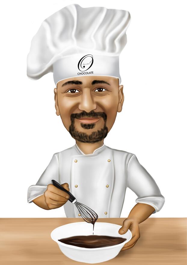 Female Chef Cartoon Portrait