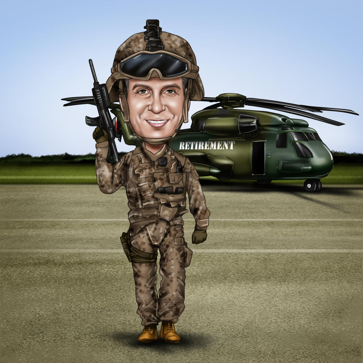 Caricatura militar personalizada a partir de una foto | Regalo para ...