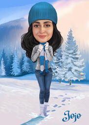 Full Body Cartoon from Photos with Custom Background