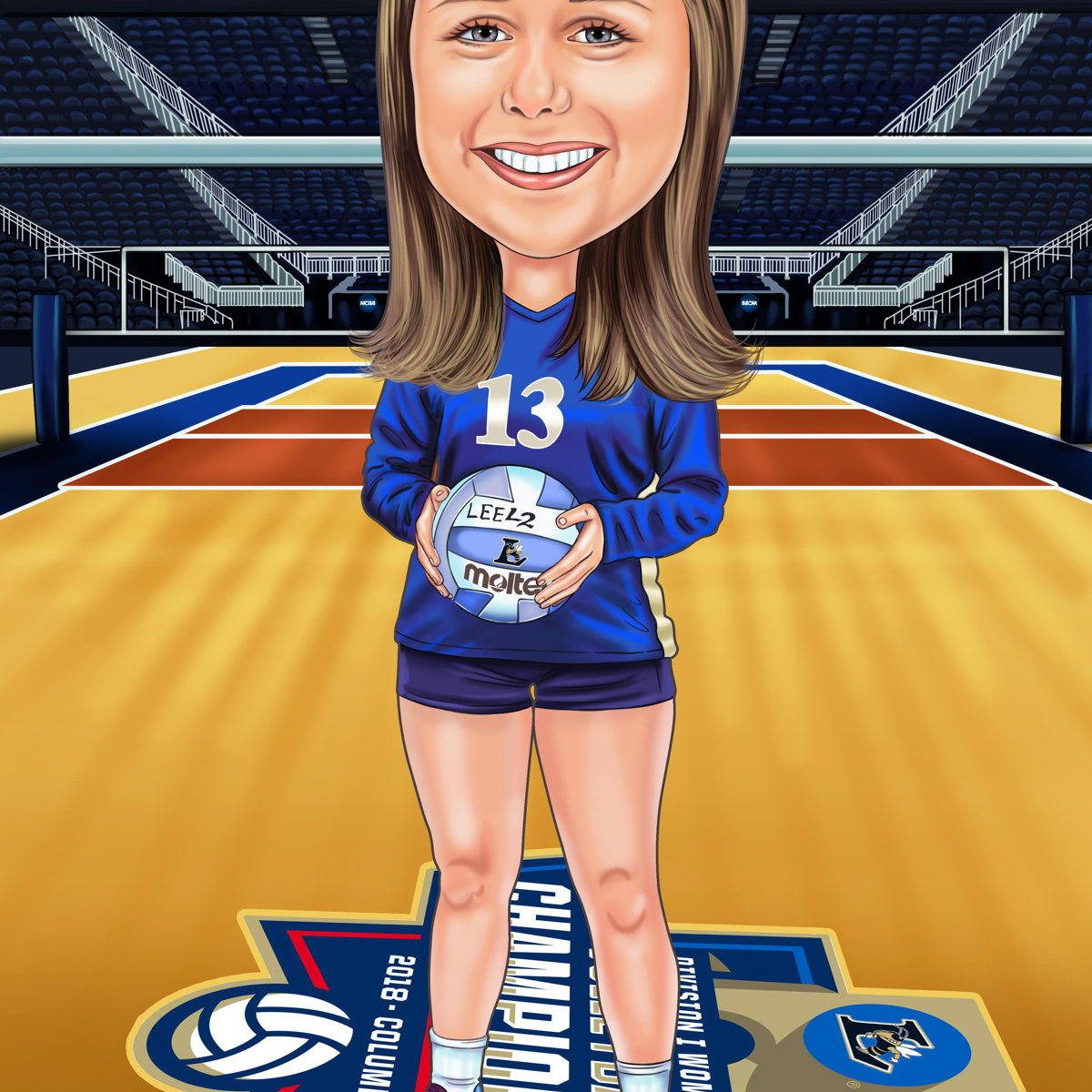 Dynamisk volleybollspelare Illustration: Energisk idrottare med boll🏐🎨🖌 ...