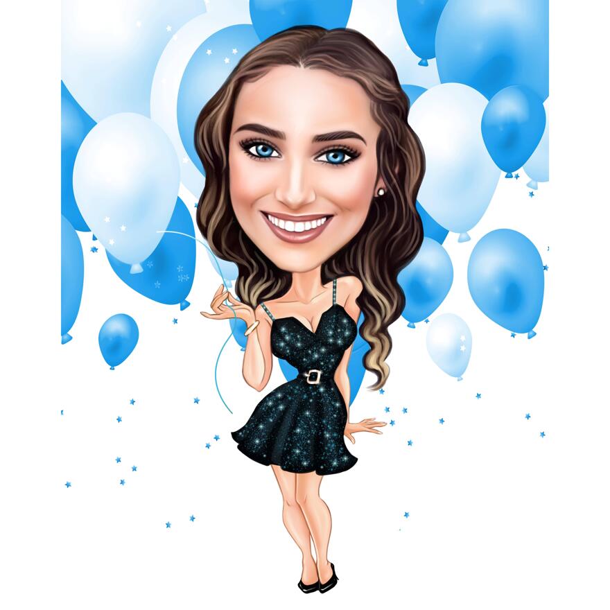 Regalo di caricatura per il diciottesimo compleanno in tutto il col... Regalo di caricatura per il diciottesimo compleanno in tutto il col...